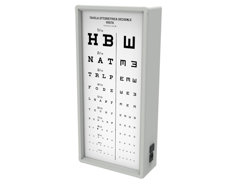 Tablica okulistyczna podświetlana typy tablica Snellena optotyp litery ...